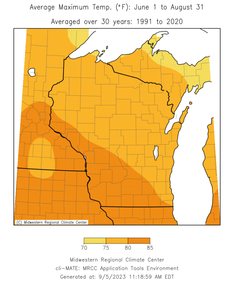 Summer Climate Data | Wisconsin State Climatology Office