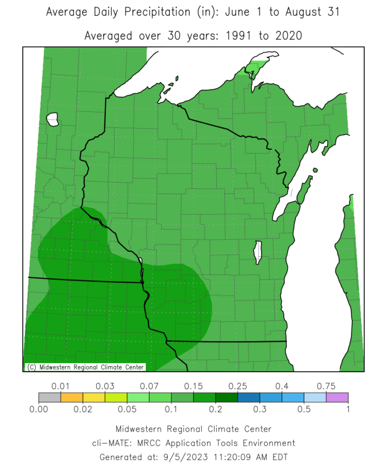 Summer Climate Data | Wisconsin State Climatology Office